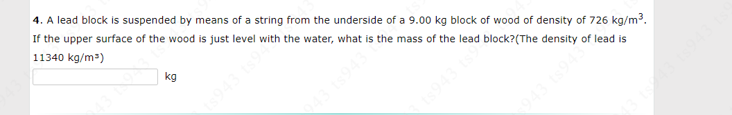 Solved 4. A lead block is suspended by means of a string | Chegg.com