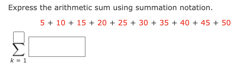 Solved Express the description of a sum using summation | Chegg.com