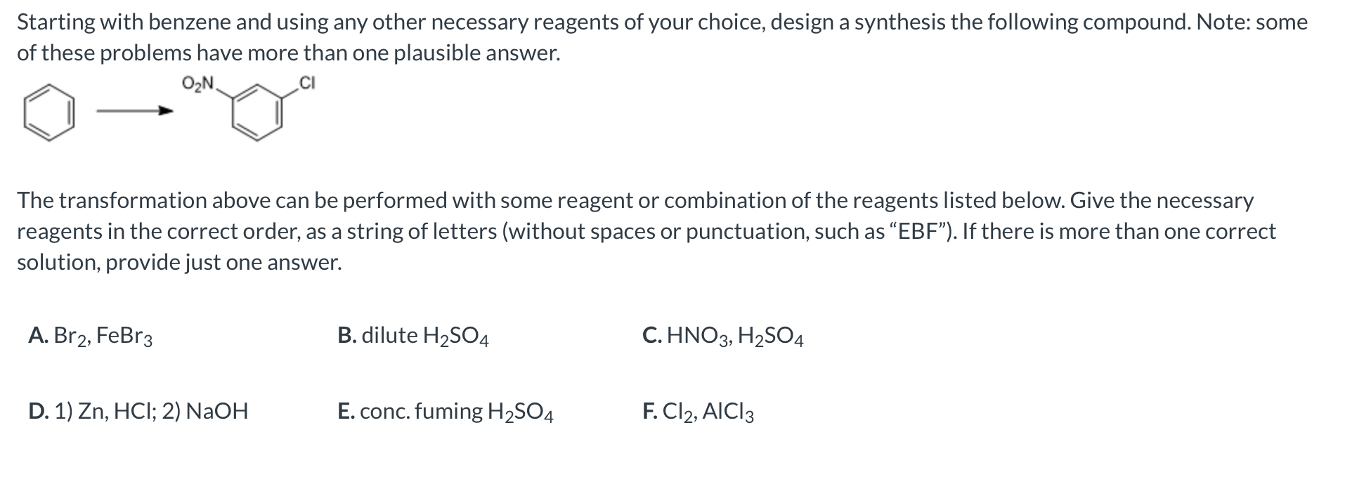 Solved Starting with benzene and using any other necessary | Chegg.com