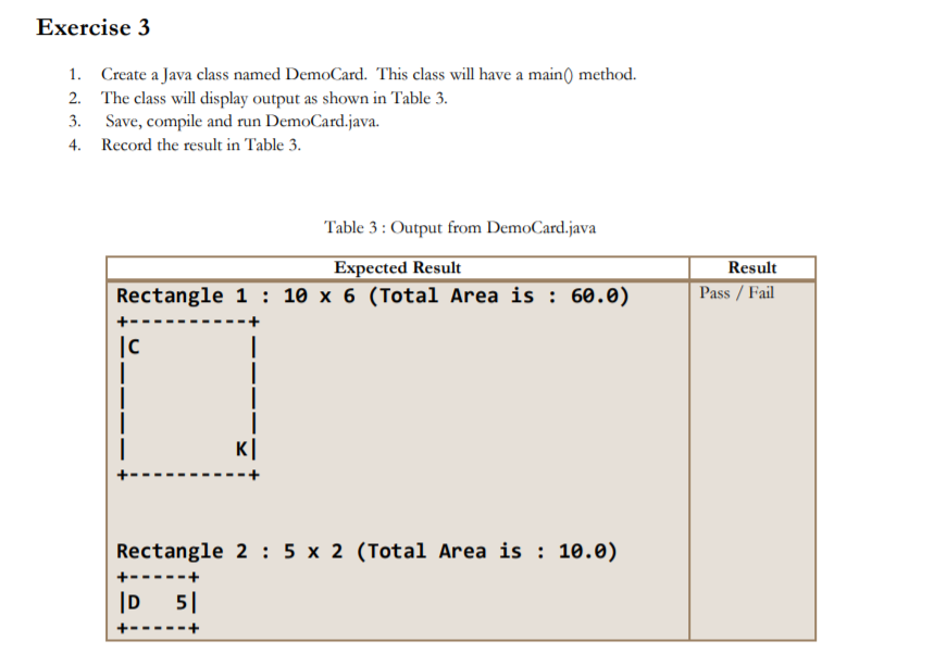 Solved Result From Exercise 1 Until Exercise 6 1 Pass Chegg