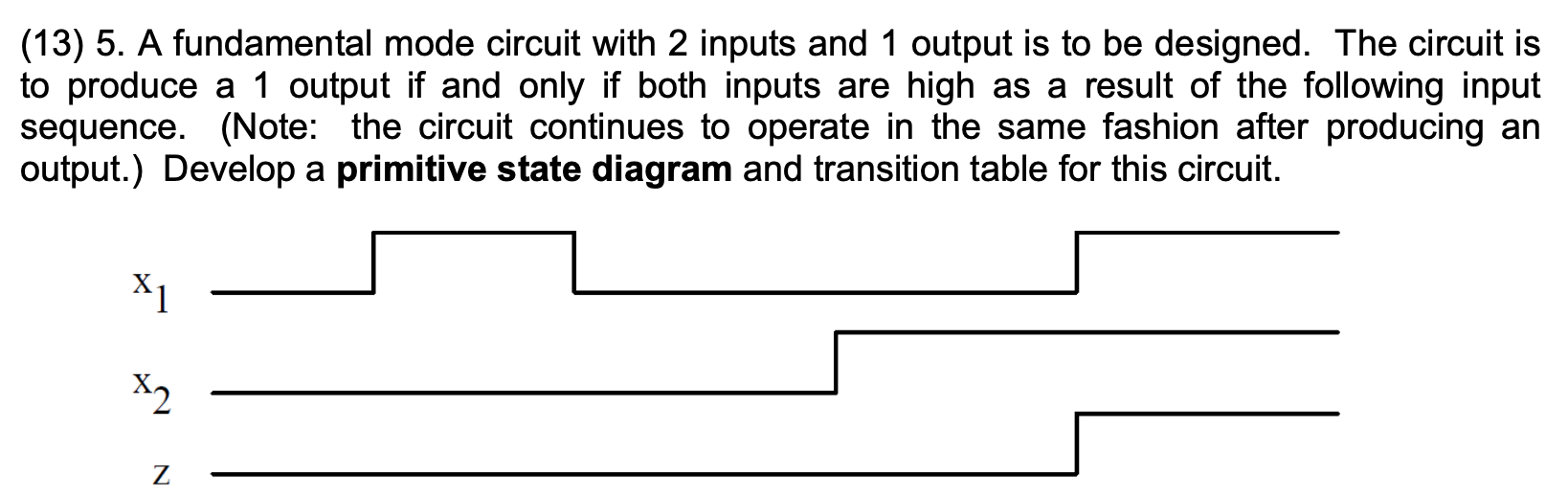 Solved (13) 5. A fundamental mode circuit with 2 inputs and | Chegg.com