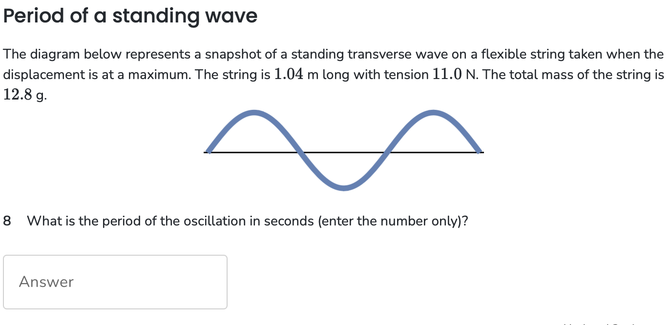 Solved The diagram below represents a snapshot of a standing | Chegg.com
