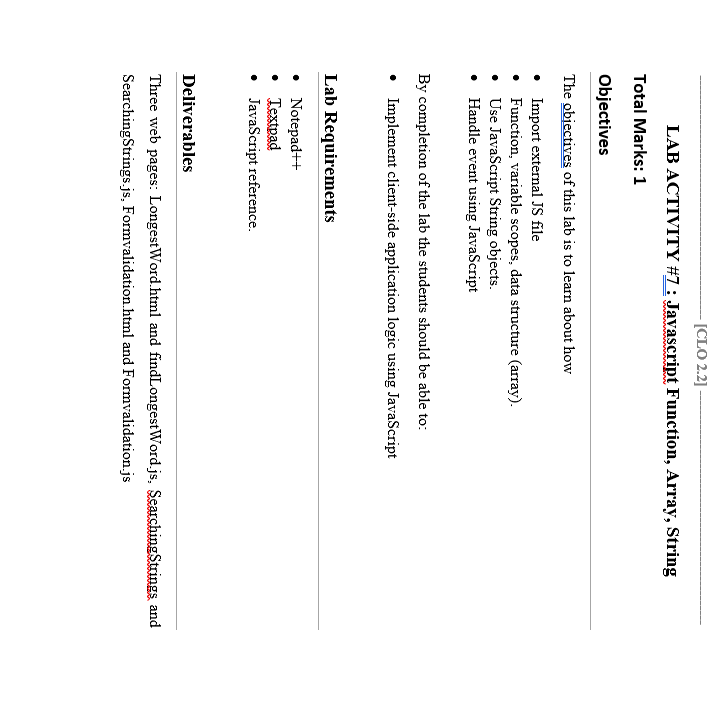 Solved [CLO 2.2] LAB ACTIVITY #7: Javascript Function, | Chegg.com