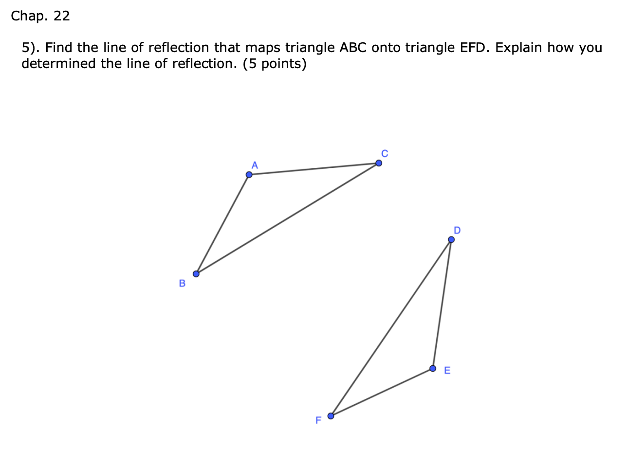 Solved Chap. 22 5). Find the line of reflection that maps | Chegg.com
