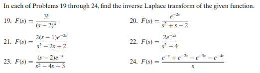 Solved In each of Problems 19 through 24, find the inverse | Chegg.com