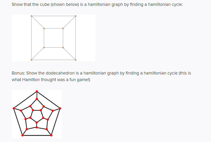 Solved Show that the cube (shown below) is a hamiltonian | Chegg.com