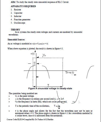 Solved AM: To study the steady state sinusoidal response of | Chegg.com
