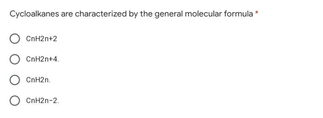 Solved Cycloalkanes are characterized by the general | Chegg.com