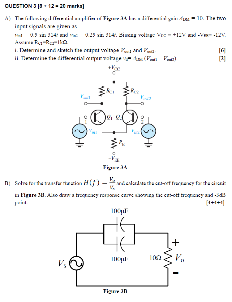 Solved QUESTION 3 [8 + 12 = 20 marks] A) The following | Chegg.com