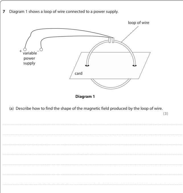 Solved 7 Diagram 1 shows a loop of wire connected to a power | Chegg.com