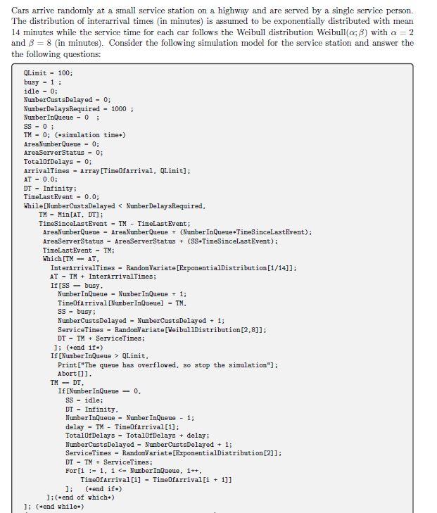 OPERATIONS MANAGEMENT MAKE USE OF WOLFRAM MATHEMATICA | Chegg.com