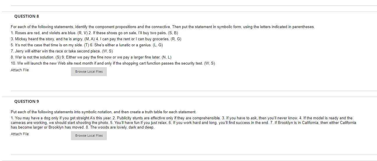 QUESTION 8 For each of the following statements, | Chegg.com