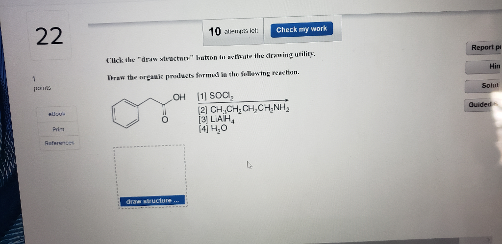 Solved 10 attempts left Check my work Click the "draw | Chegg.com