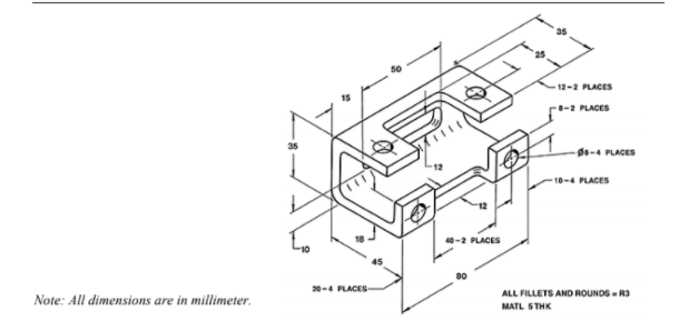 Solved draw the multiviews drawing using Auto-CAD in | Chegg.com