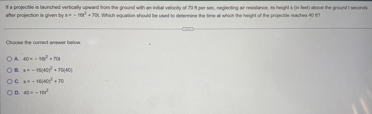 Solved If a projectile is launched vertically upward from | Chegg.com