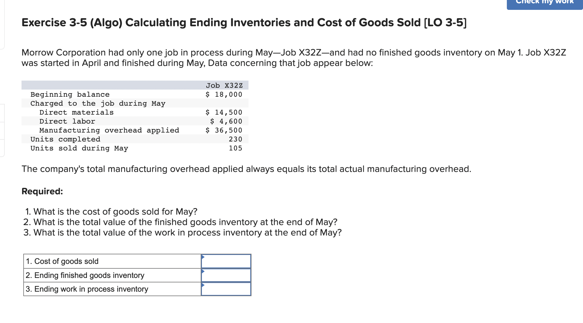Solved Exercise 3-5 (Algo) Calculating Ending Inventories | Chegg.com