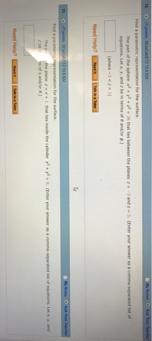 Solved 18. O -1 points SEssCalcET2 13.6.020 MyN Find a | Chegg.com Solved 18. O -1 points SEssCalcET2 13.6.020 MyN Find a | Chegg.com