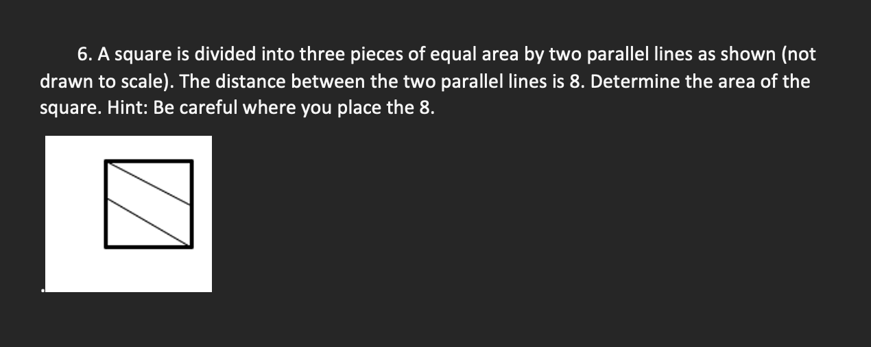 6. A square is divided into three pieces of equal | Chegg.com