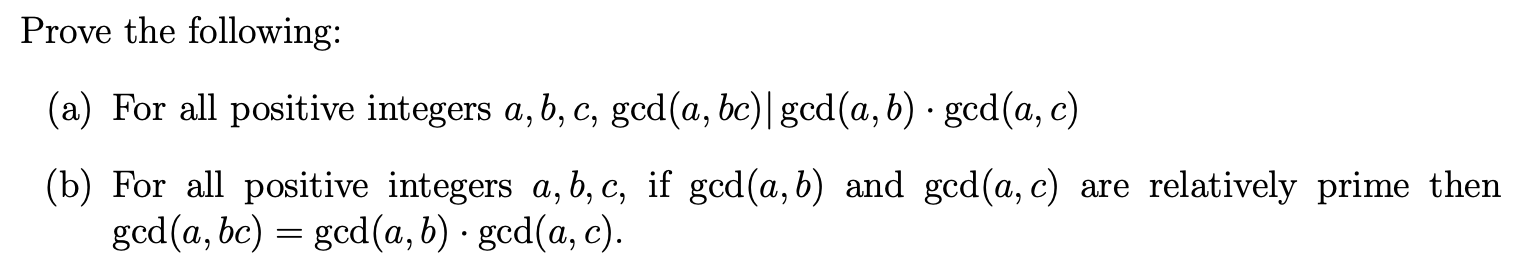 Solved Prove the following: (a) For all positive integers | Chegg.com