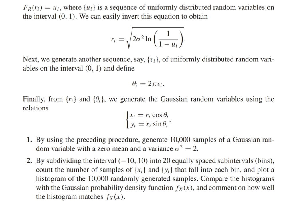 5.2 Generation of Gaussian Random Variables Additive | Chegg.com