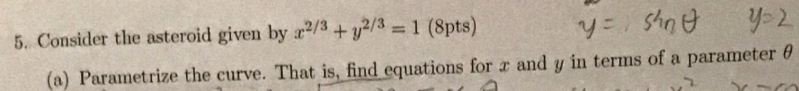 Solved Consider the asteroid given by x^(2/3)+y^(2/3) = | Chegg.com