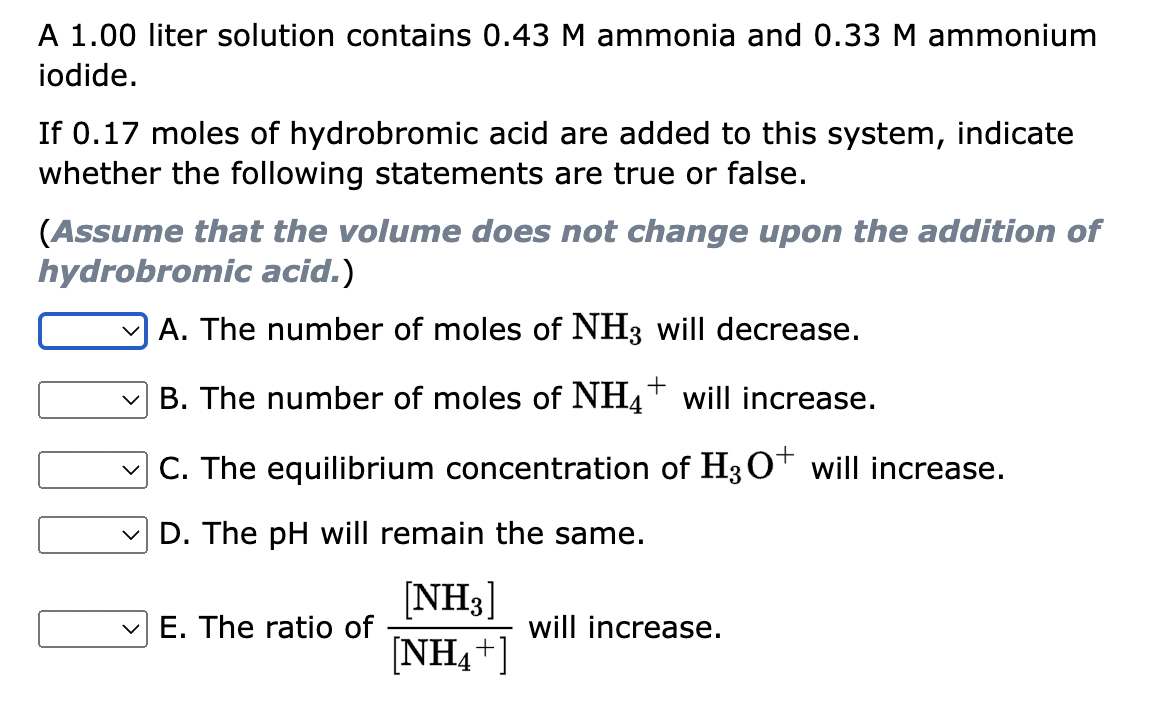 Solved A 1.00 liter solution contains 0.43M ammonia and | Chegg.com