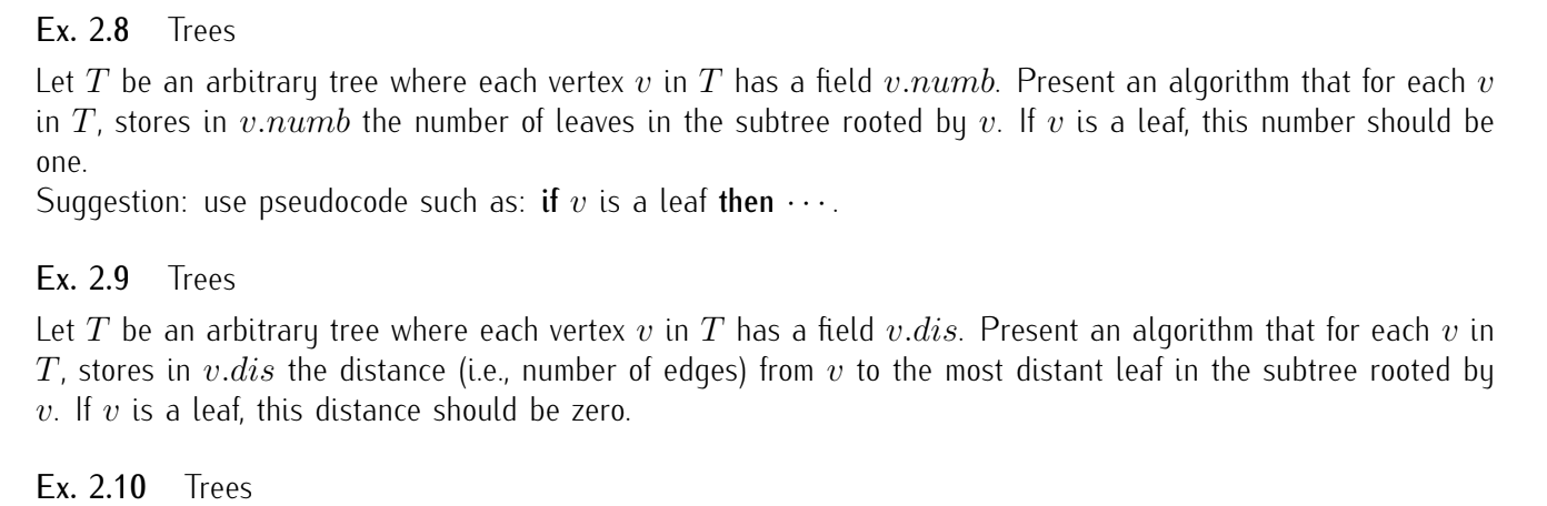 Solved Ex. 2.8 Trees Let T be an arbitrary tree where each | Chegg.com