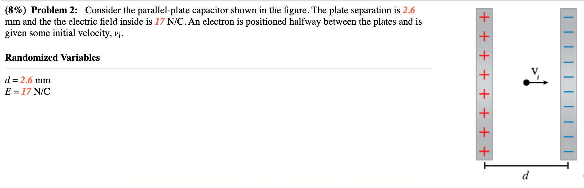 Solved (8\%) Problem 2: Consider the parallel-plate | Chegg.com Solved (8\%) Problem 2: Consider the parallel-plate | Chegg.com