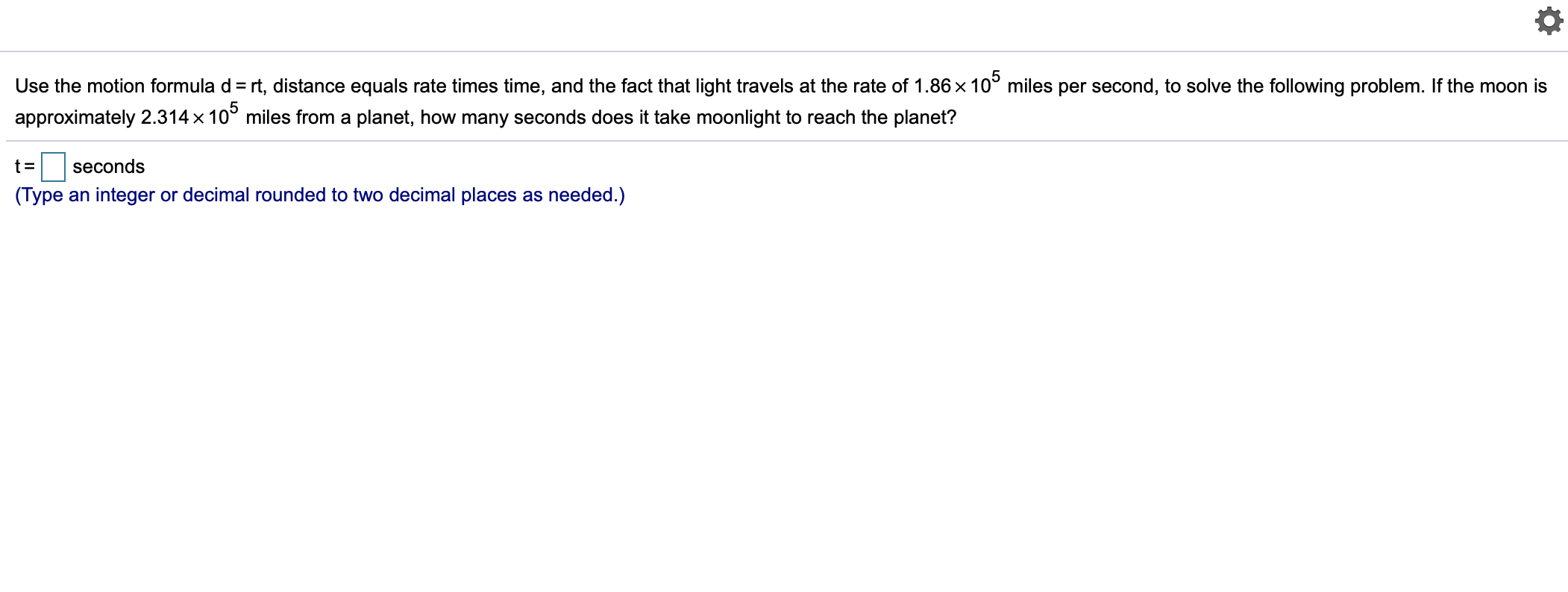Solved 0 Use the motion formula d = rt, distance equals rate | Chegg.com