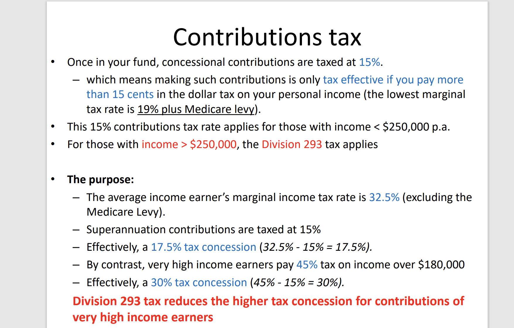 Solved Contributions tax - Once in your fund, concessional | Chegg.com