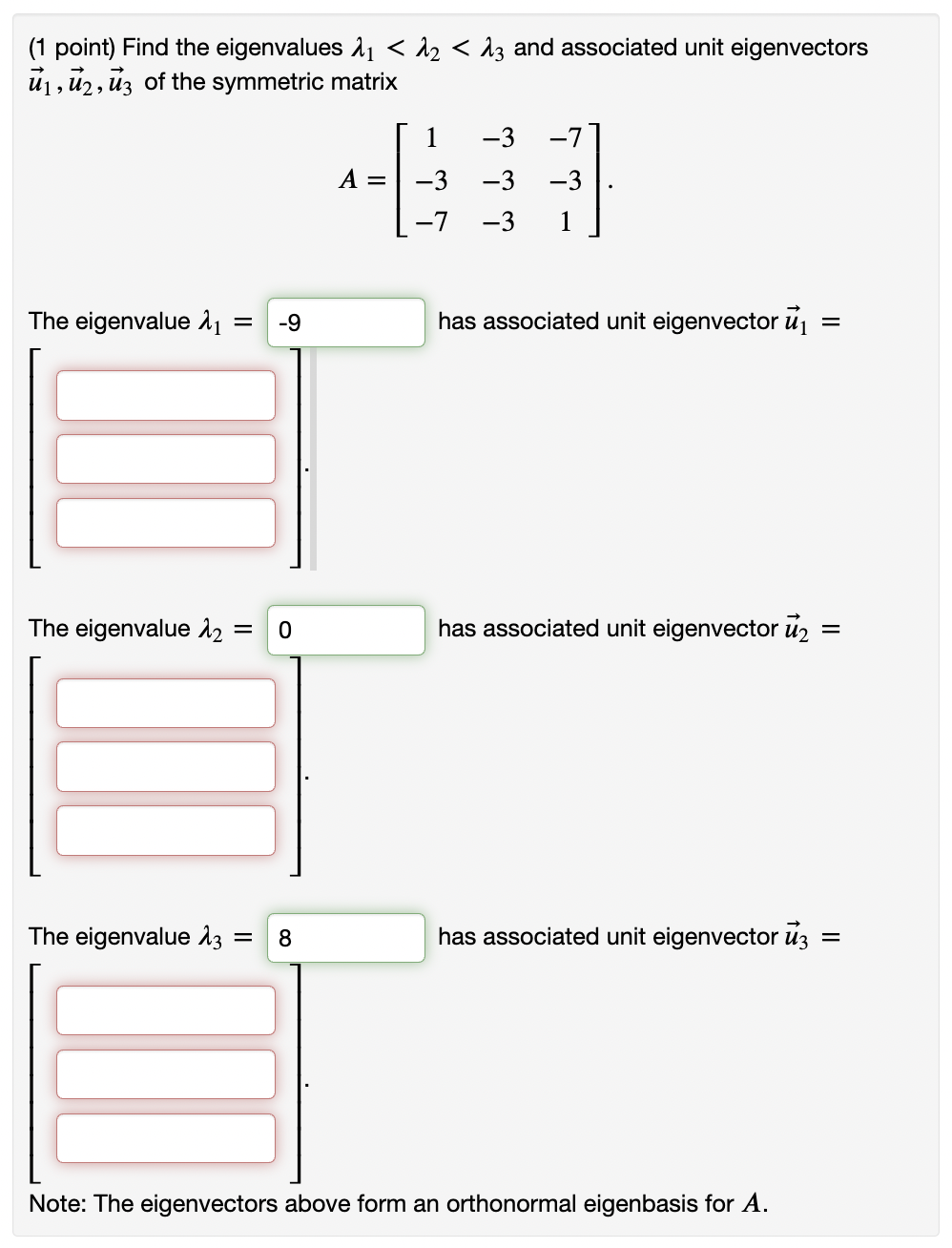 Solved Find the eigenvalues 𝜆1