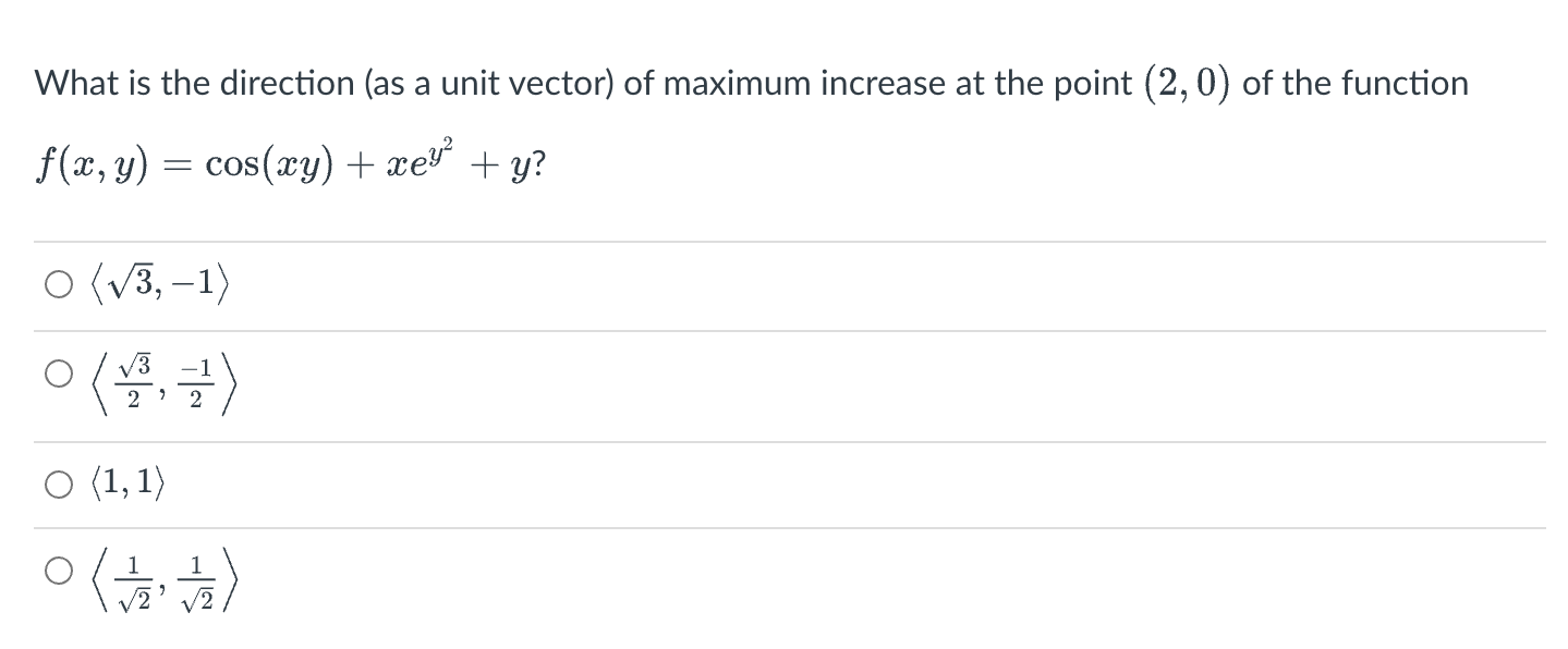 Solved What is the direction (as a unit vector) of maximum | Chegg.com