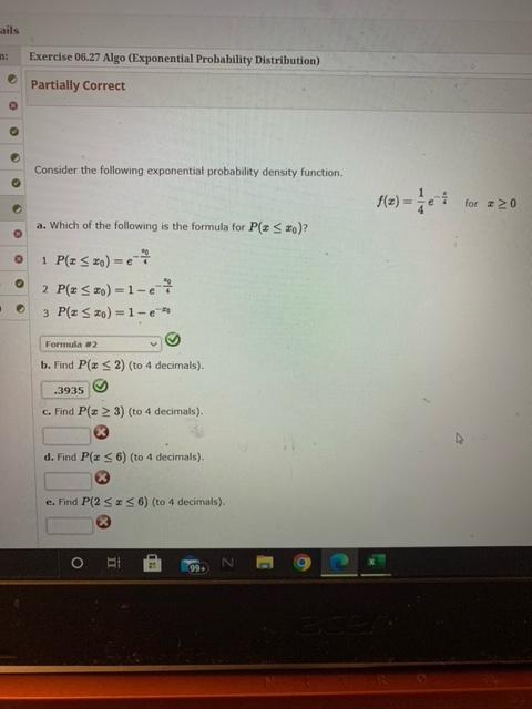 Solved Consider the following exponential probability | Chegg.com