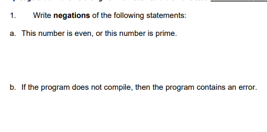 Solved c. For both questions a and b, write negation | Chegg.com
