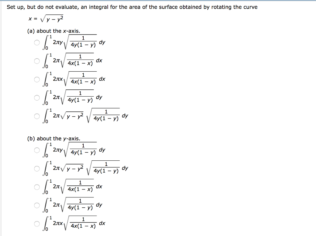 Solved Set up, but do not evaluate, an integral for the area | Chegg.com