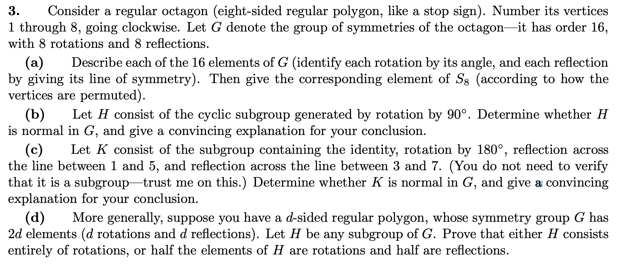3. Consider a regular octagon (eight-sided regular | Chegg.com
