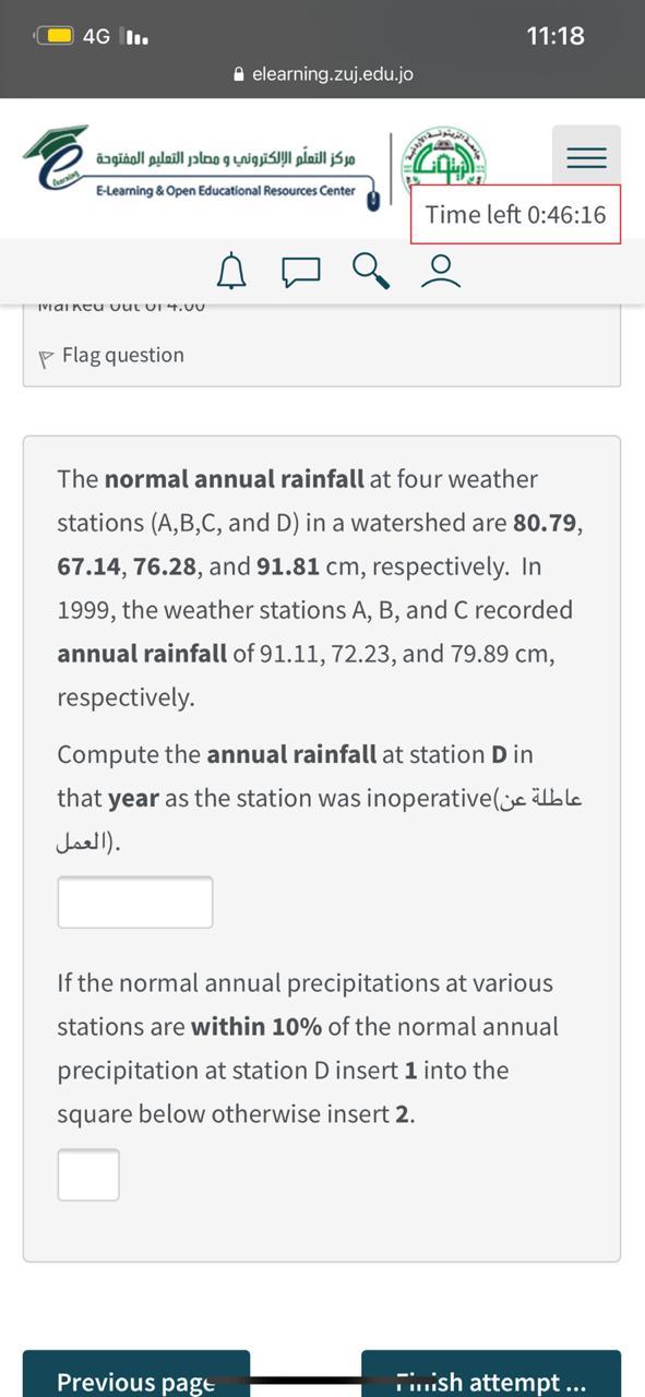 Solved 4G li. 11:18 elearning.zuj.edu.jo e مركز التعلم | Chegg.com