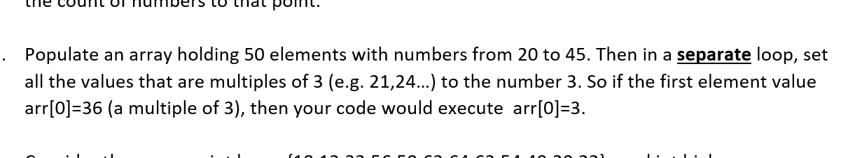 Solved Populate An Array Holding 50 Elements With Numbers 