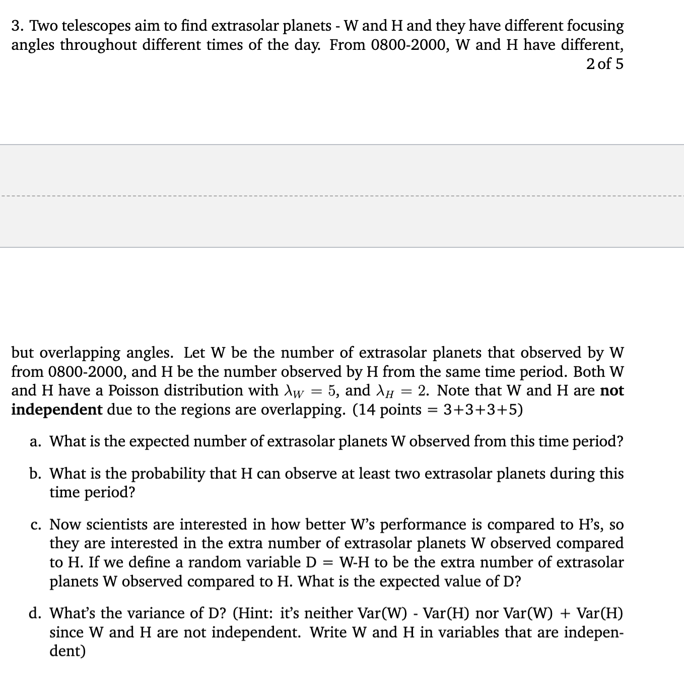 Solved 3. Two telescopes aim to find extrasolar planets - W | Chegg.com