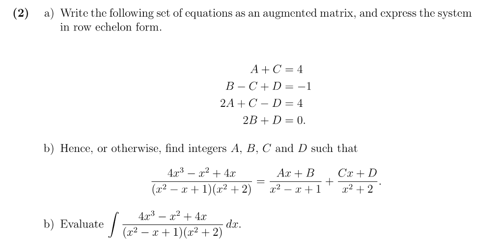Solved a) Write the following set of equations as an | Chegg.com