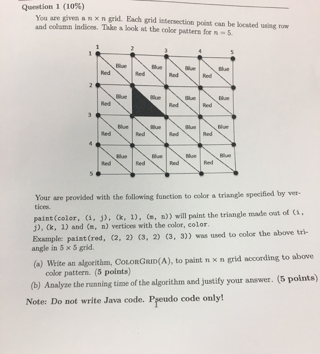Solved Question 1 10 You Are Given A N X N Grid Each 