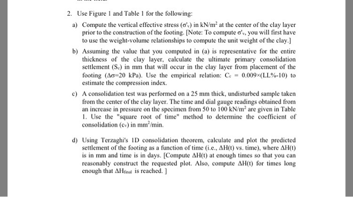 Solved 2. Use Figure 1 and Table 1 for the following Compute | Chegg.com