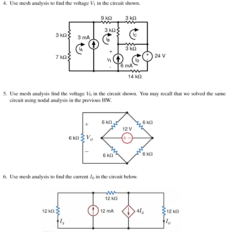 Solved 4. Use mesh analysis to find the voltage V1 in the | Chegg.com