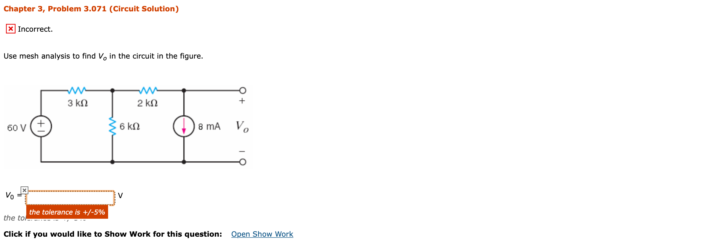 Solved Chapter 3, Problem 3.071 (Circuit Solution) * | Chegg.com