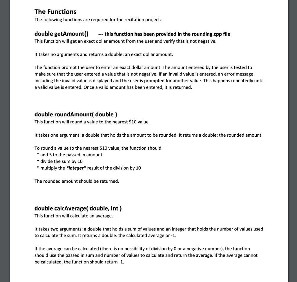 Solved Overview For this project, write a program that will | Chegg.com