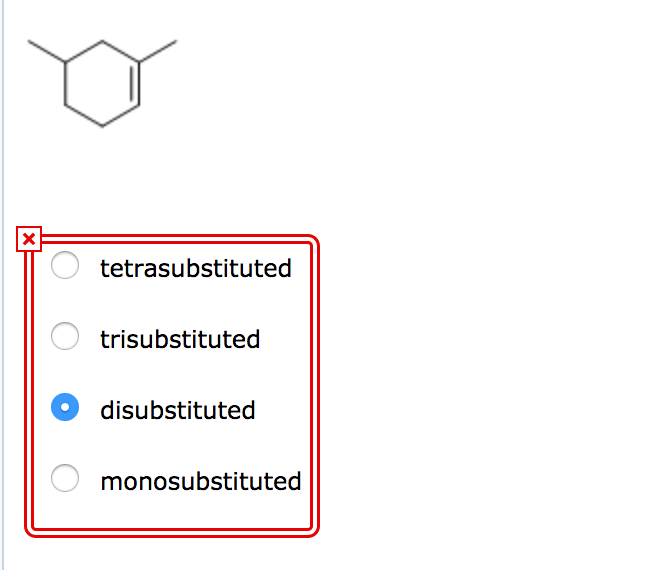 Solved tetrasubstituted trisubstituted disubstituted | Chegg.com