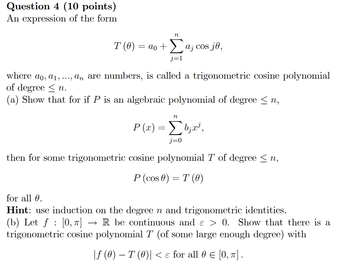 Solved Question 4 (10 points) An expression of the form | Chegg.com