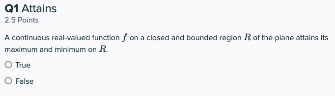 Solved Answer the following true or false questions and give | Chegg.com