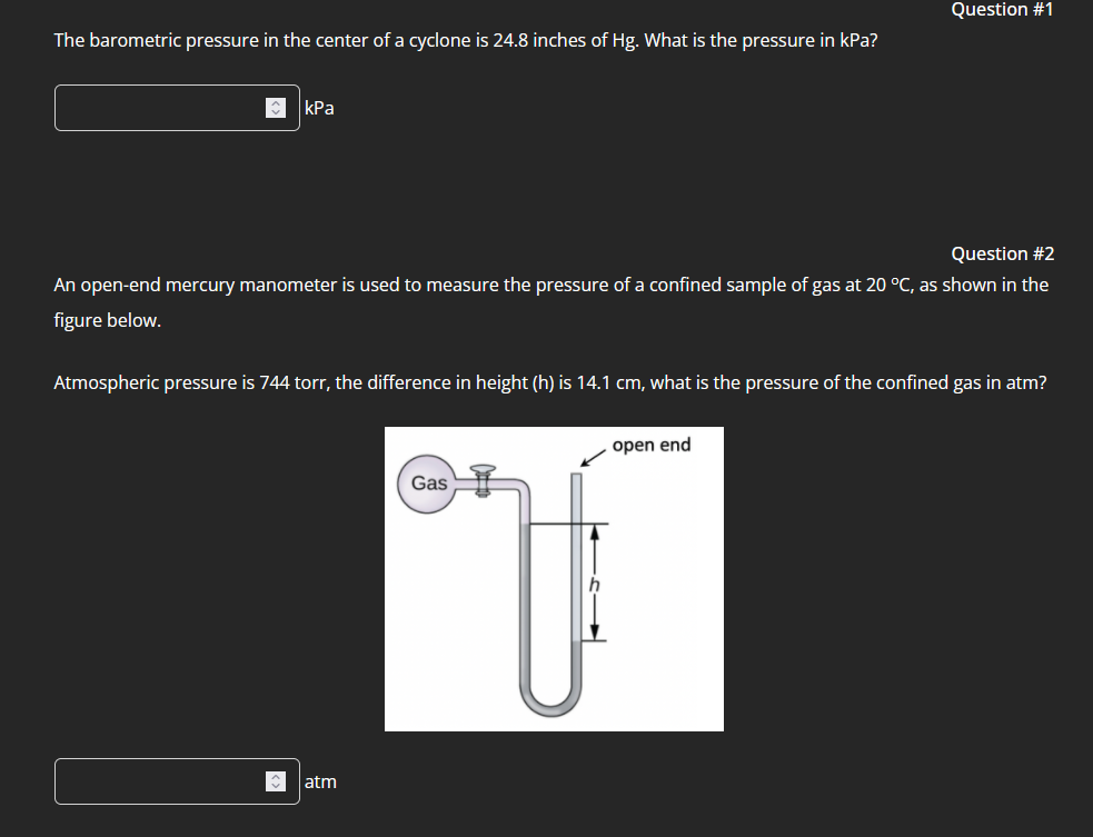 Solved An open-end mercury manometer is used to measure the | Chegg.com
