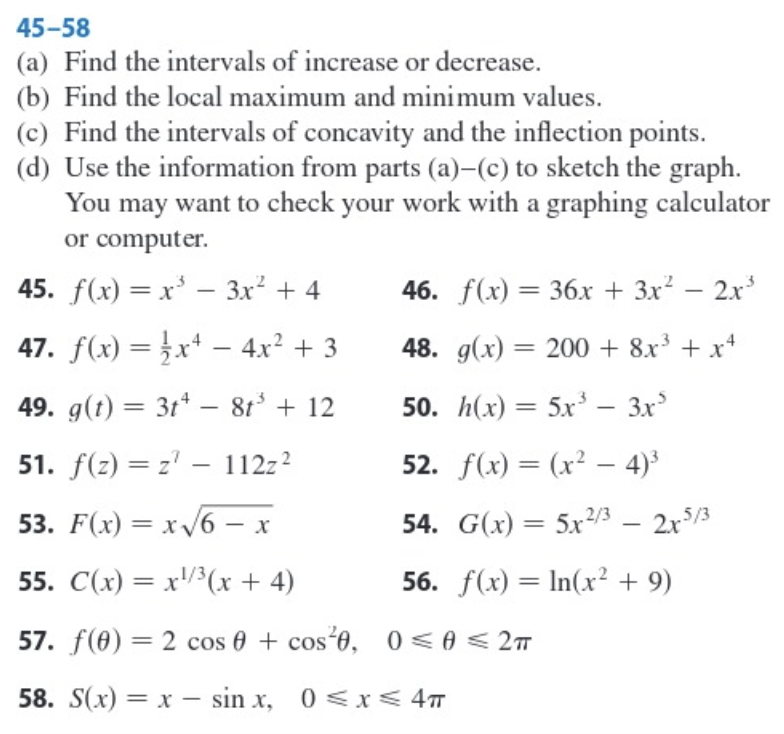 Solved 45−58 (a) Find the intervals of increase or decrease. | Chegg.com